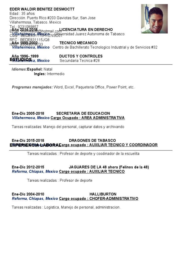 Curriculum Vitae Eder 2019 | PDF | México | Asociación de Futbol