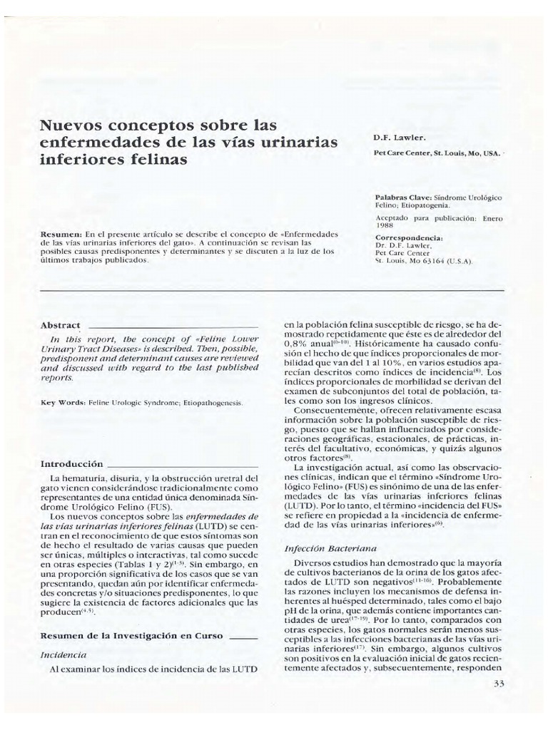 Uraco Persistente, Ref Veterinaria | PDF | Gatos | Magnesio