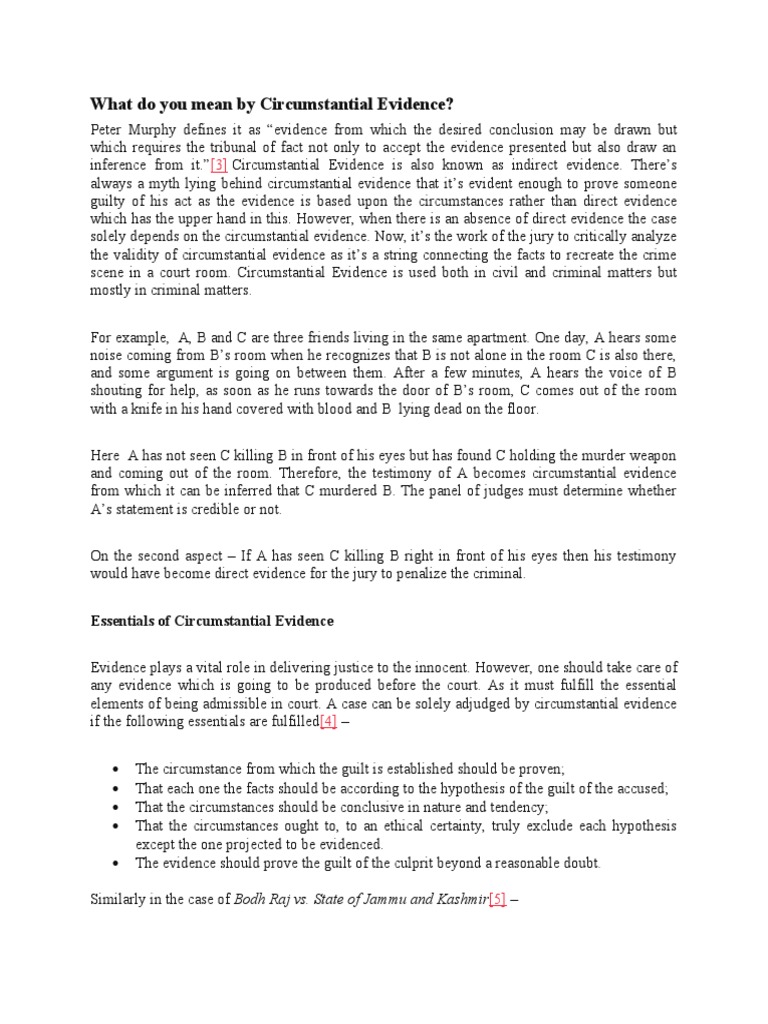 What Do You Mean by Circumstantial Evidence? | PDF | Circumstantial ...