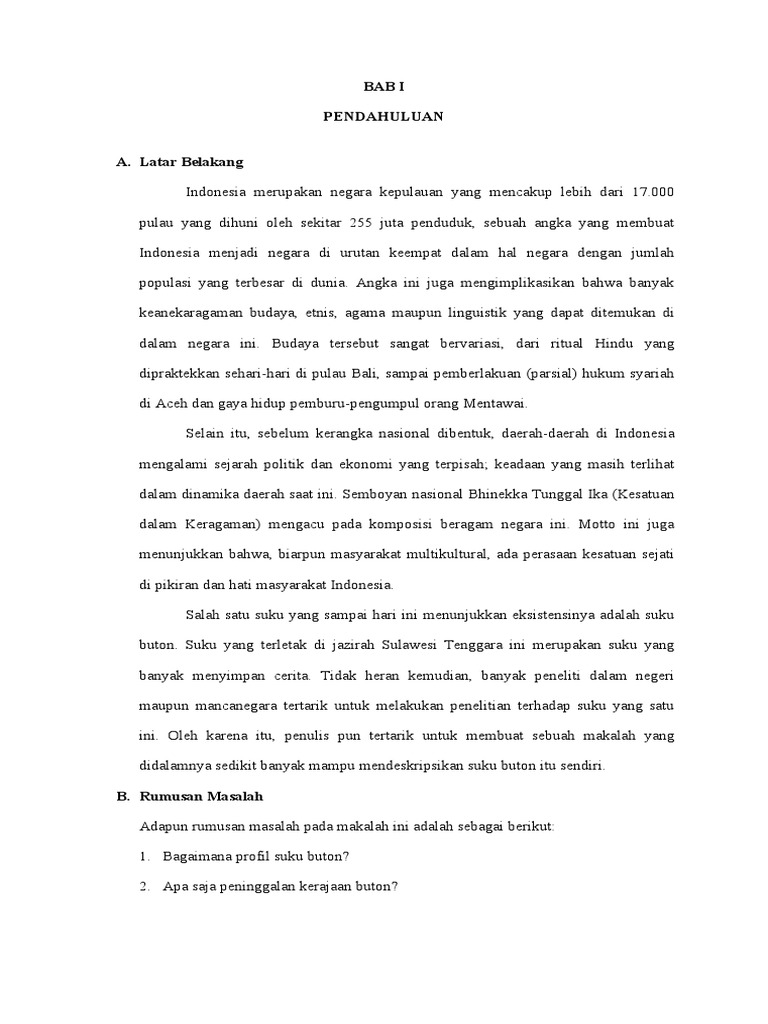 Profil dan Sejarah Suku Buton | PDF