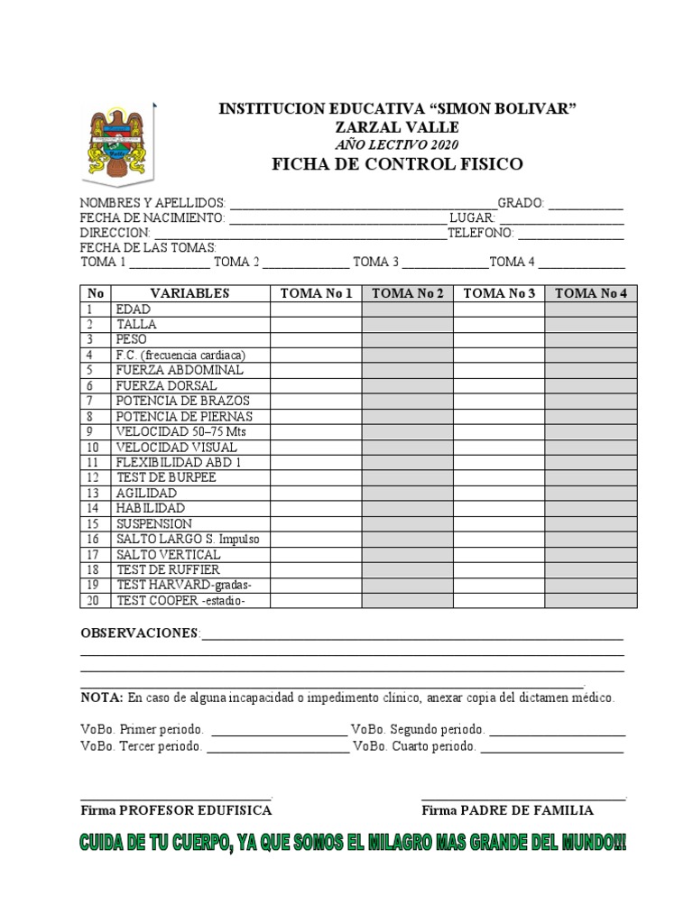1.ficha de Control Fisico | PDF