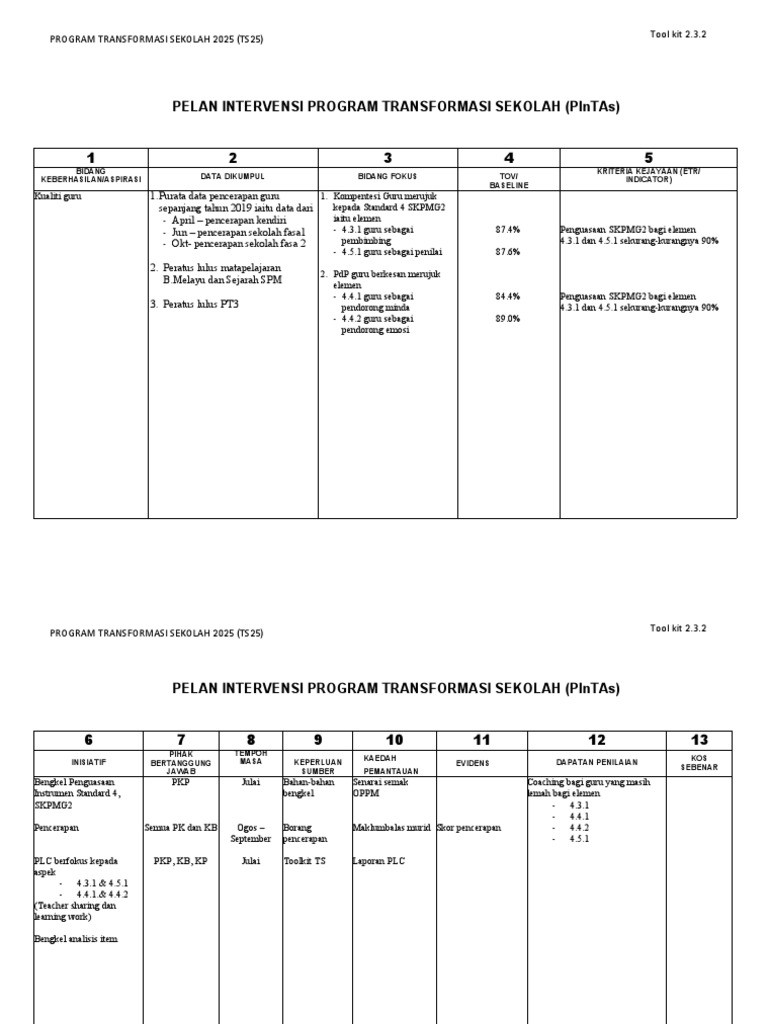 Tool Kit 2.3.2 Borang PInTas TS25 | PDF