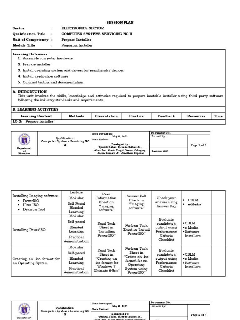 Preparing Installer: Computer Systems Servicing NC II | PDF | Booting ...