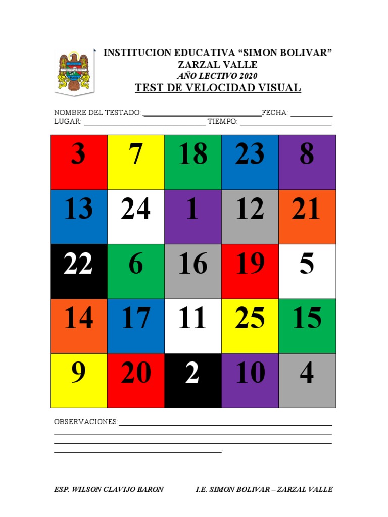 4.test de Velocidad Visual IESB | PDF