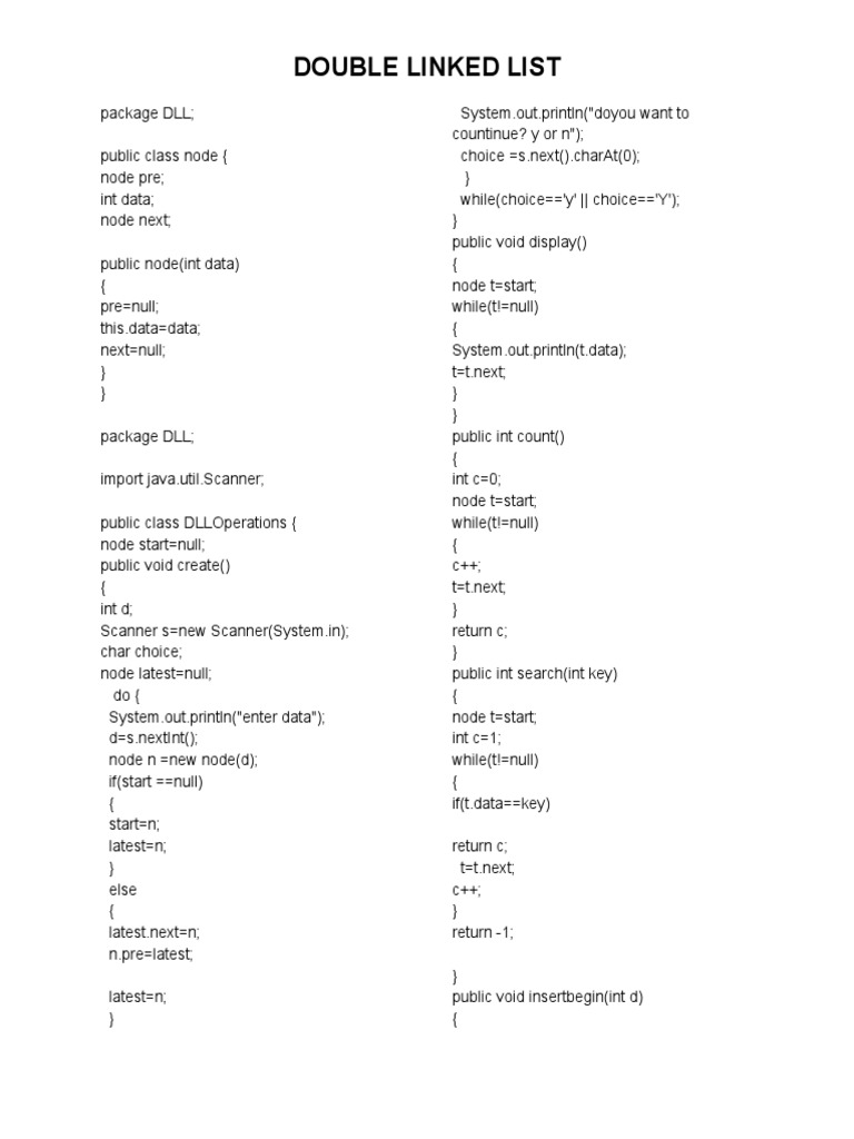 Double Linked List | PDF | Software Engineering | Software Development