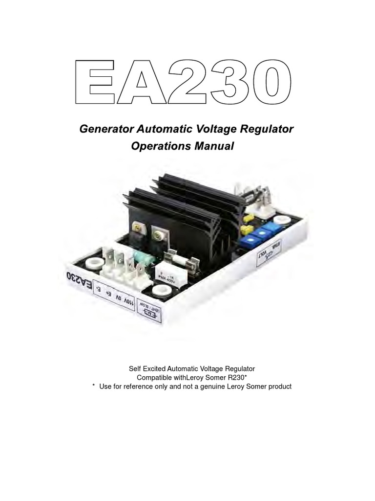 EA230 Manual PDF | PDF | Mains Electricity | Electric Generator