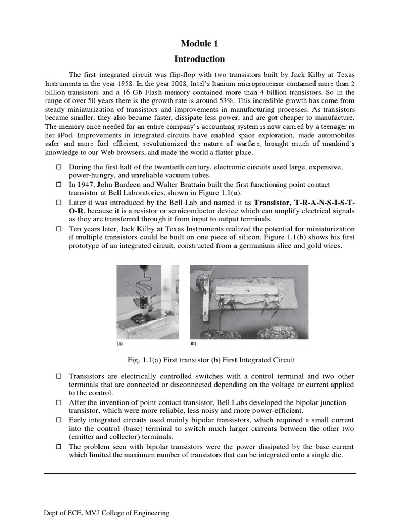 VLSI Design Module 1 New | PDF | Field Effect Transistor | Mosfet