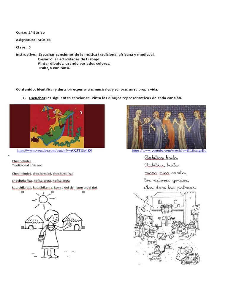2°-Básico-Escuchando Música Tradicional Africana y Medieval | PDF ...