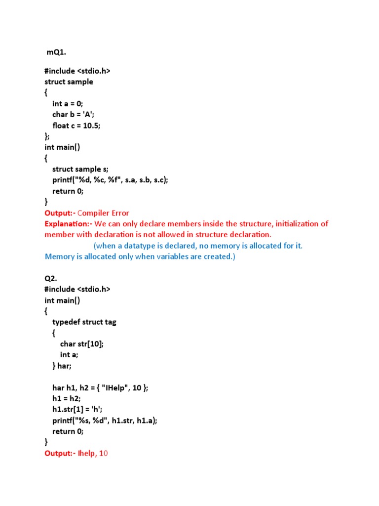 C Structures and Unions Concepts Explained | PDF | Software Development | Notation