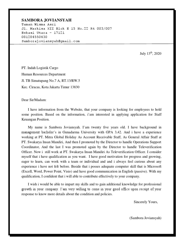 Surat Lamaran | PDF