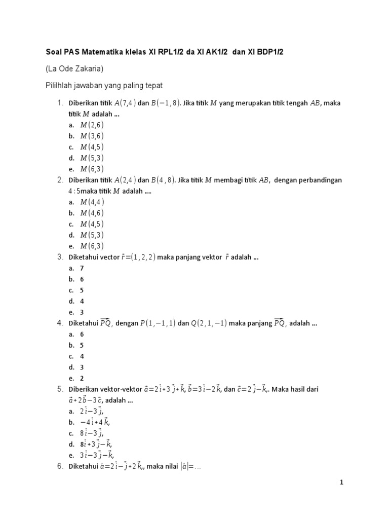 Latihan Pas | PDF | Metode & Bahan Ajar | Sains & Matematika