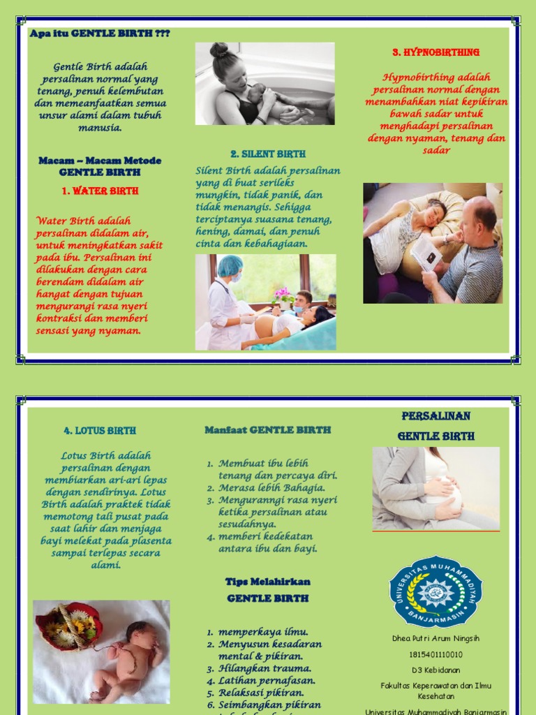 Leaflet Persalinan Gentle Birth | PDF