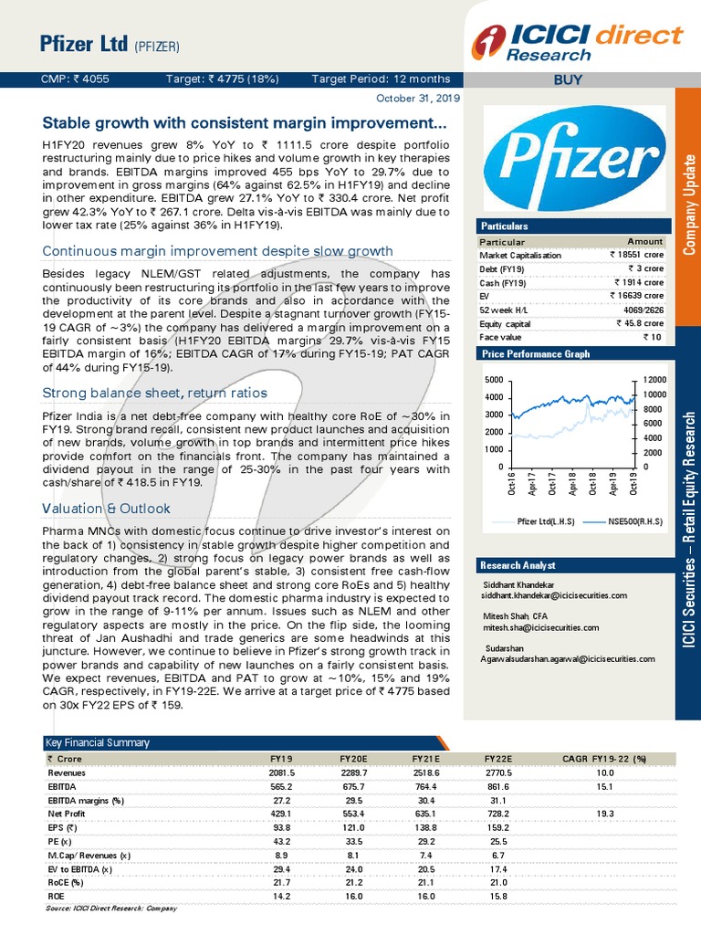 Pfizer LTD: Stable Growth With Consistent Margin Improvement.. | PDF ...