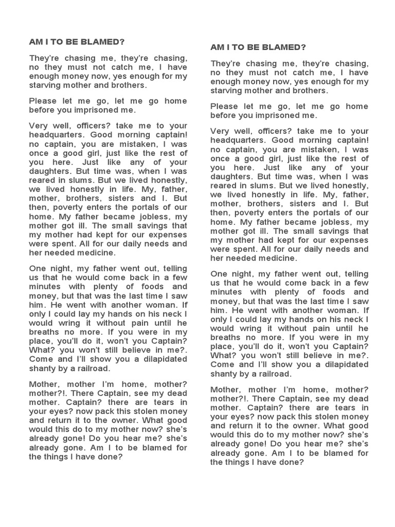 Am I To Be Blamed? Am I To Be Blamed? | PDF