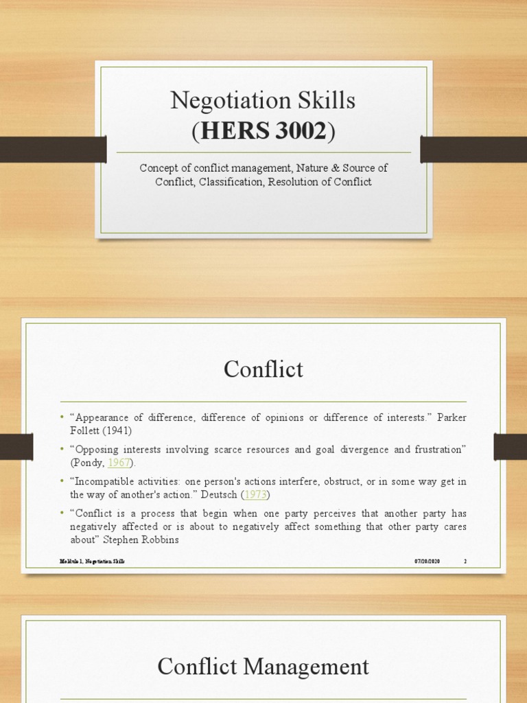 Module 1 Negotiation | PDF | Negotiation | Conflict (Process)