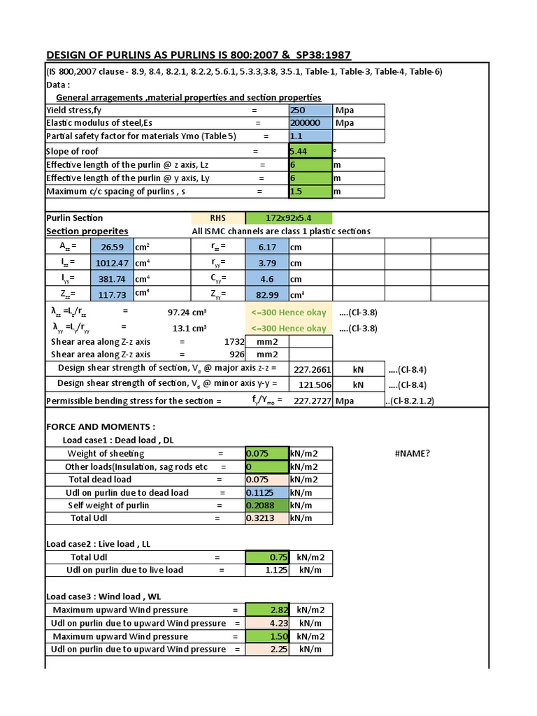 Design of Purlins | PDF | Strength Of Materials | Bending