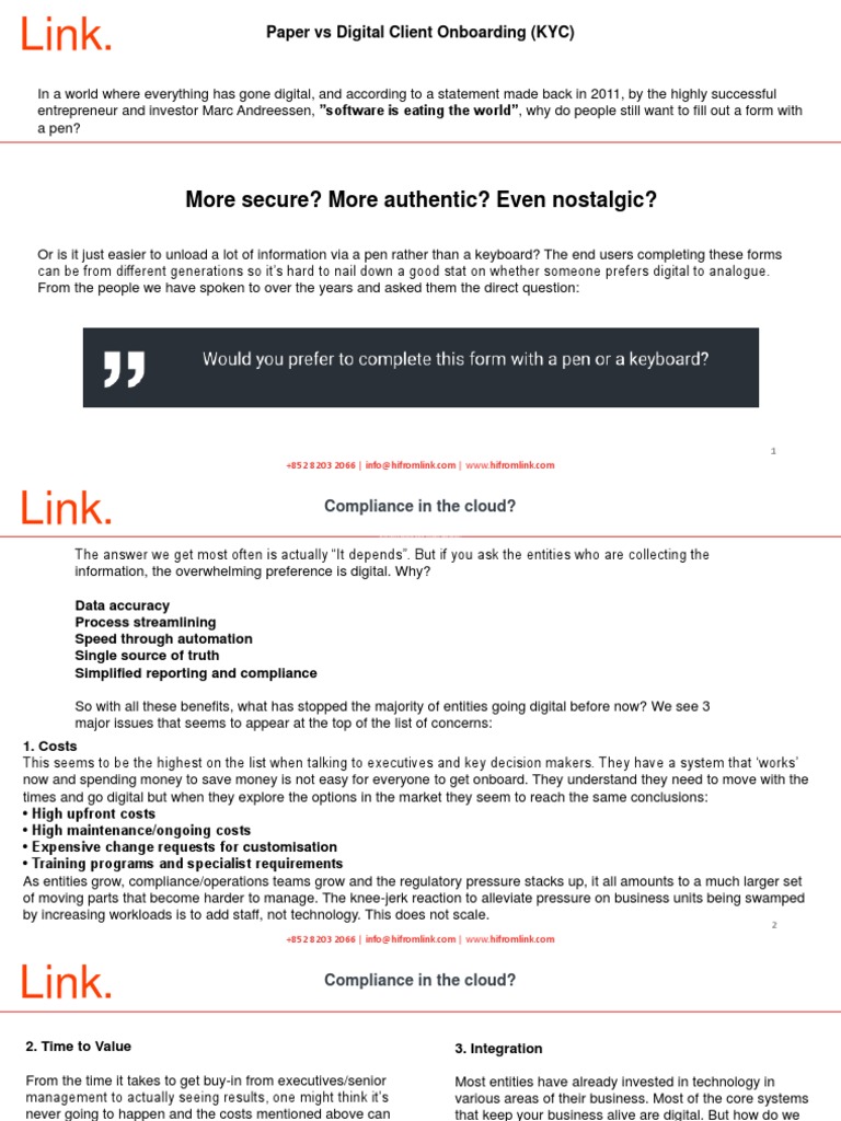 Digital vs Paper: Client Onboarding | PDF | Cloud Computing ...