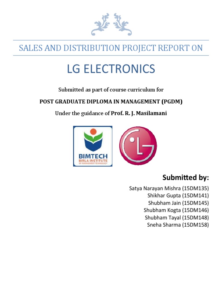 LG Electronics Sales & Distribution Report | PDF | Supply Chain ...