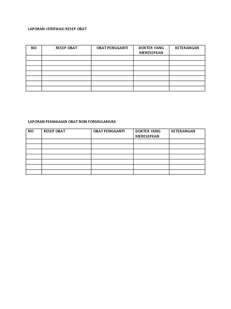 Laporan Verifikasi Resep Obat | PDF