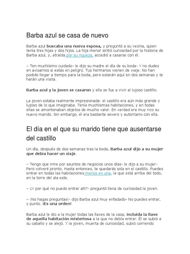 Barba Azul - Cuento Infantil | PDF