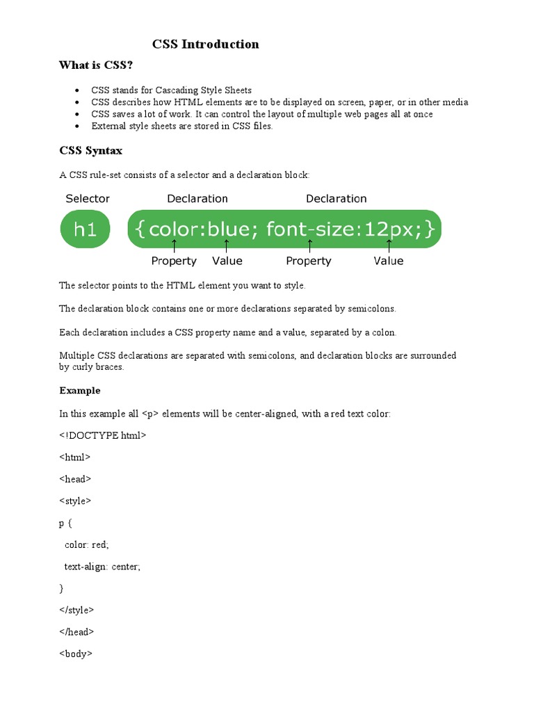 CSS Basics | PDF | Cascading Style Sheets | Html