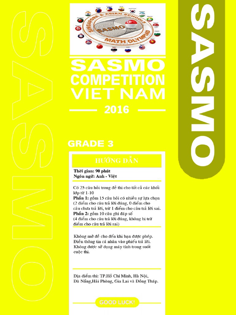2016 Sasmo Grade 3 | PDF
