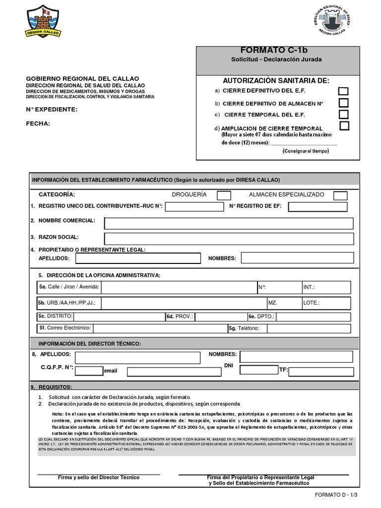 Formato - C1B A.S. de Cierre Definitivo y Temporal | PDF | Gobierno ...