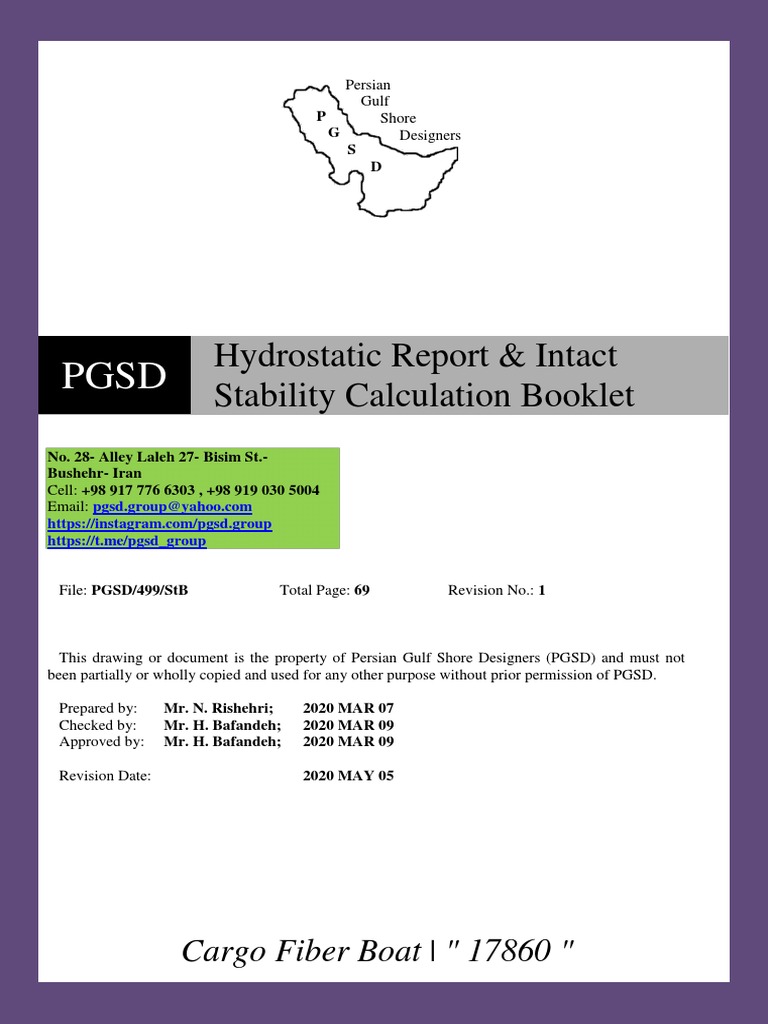 Intact Stability Booklet of Fiber Cargo | PDF | Heavy Industry ...