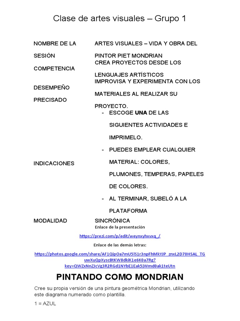 Plantillas de Piet Mondrian | PDF