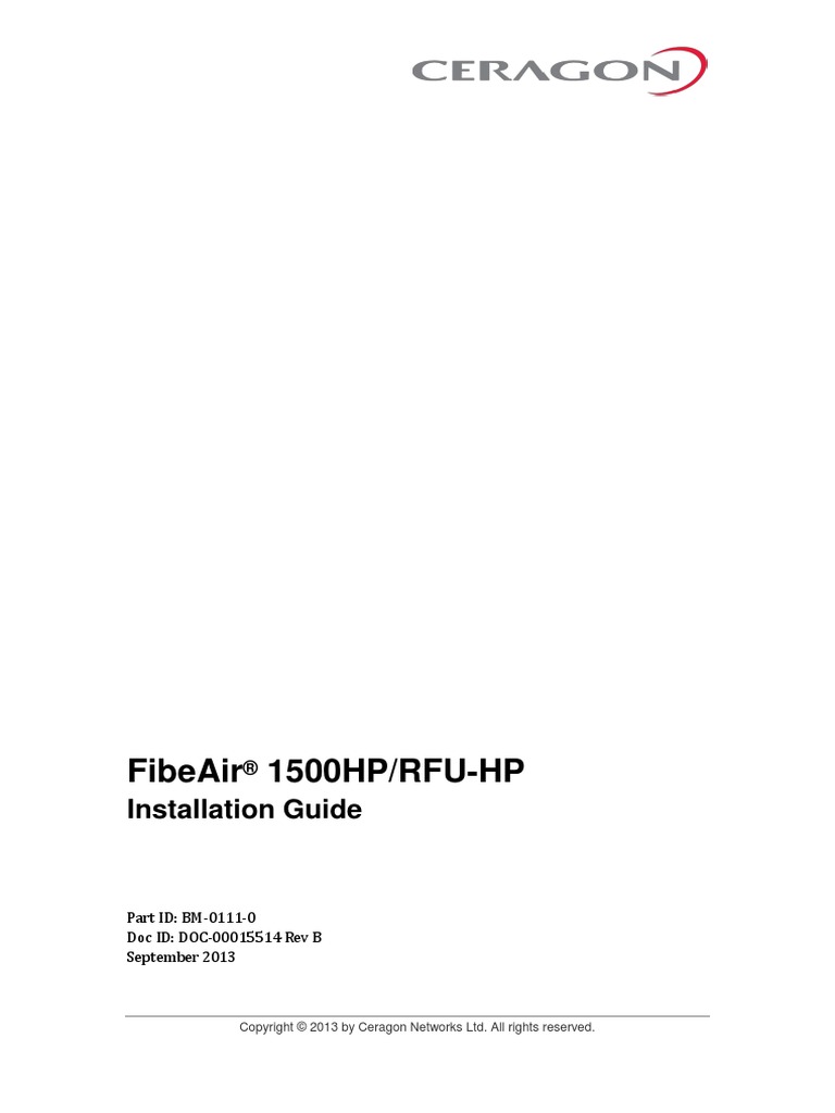 1500HP - RFU-HP InstallationGuide - Rev.B - 2013 PDF | PDF | Screw ...