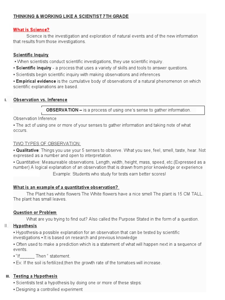 Scientific Investigation Grade 7 | PDF | Scientific Method | Experiment