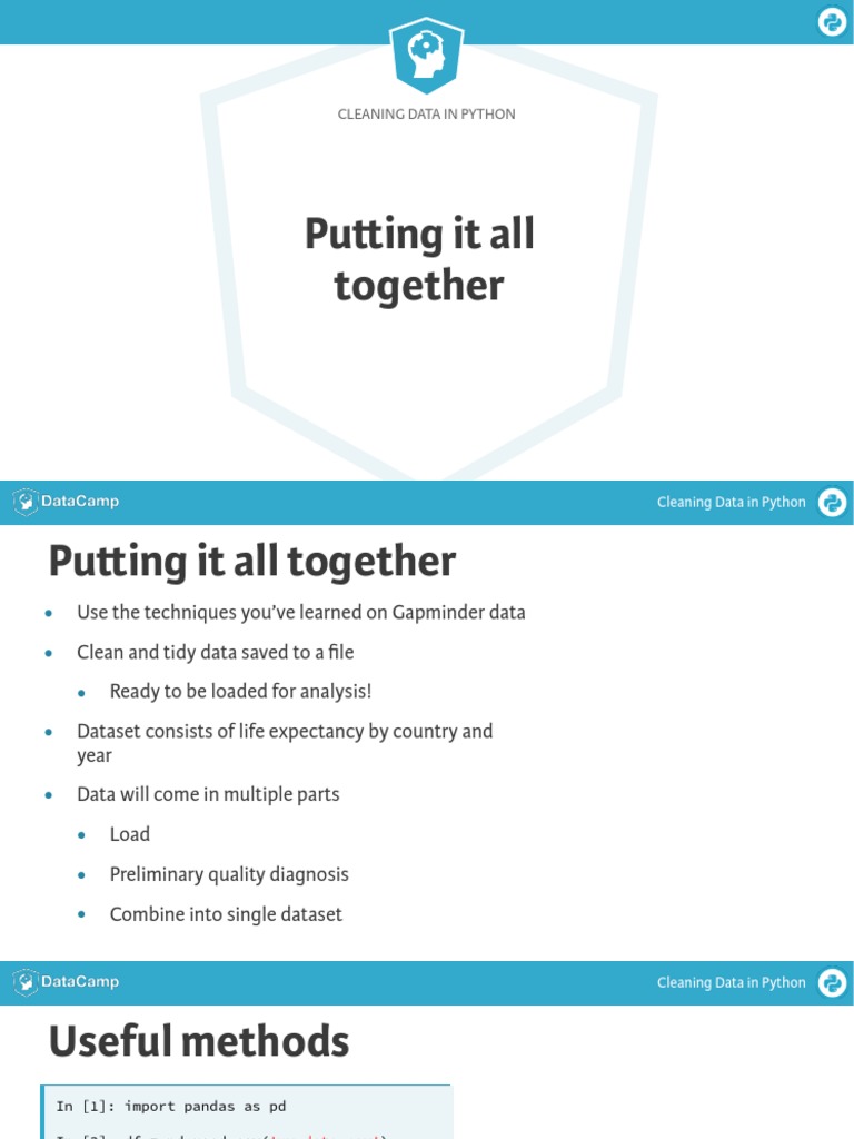 Cleaning Data in Python: Pu!ing It All Together | PDF | Computer ...