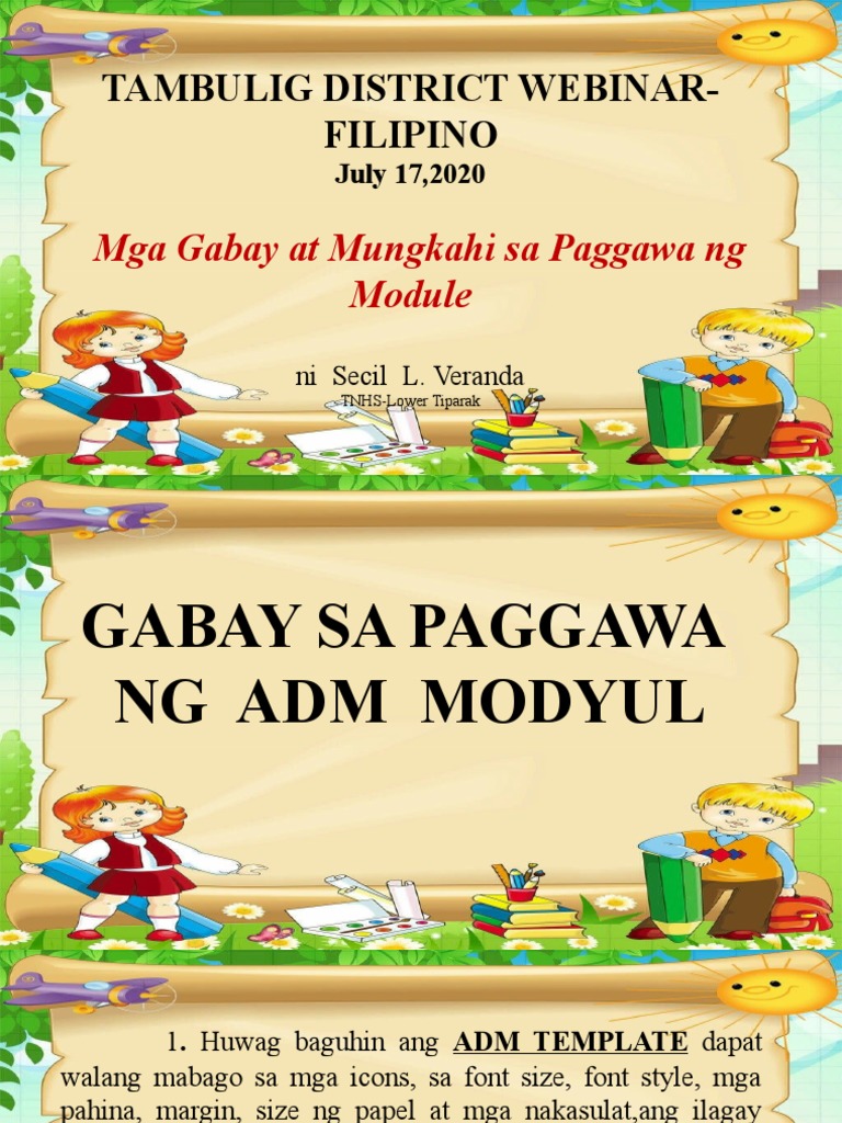 GABAY SA PAGGAWA NG ADM mODULE | PDF