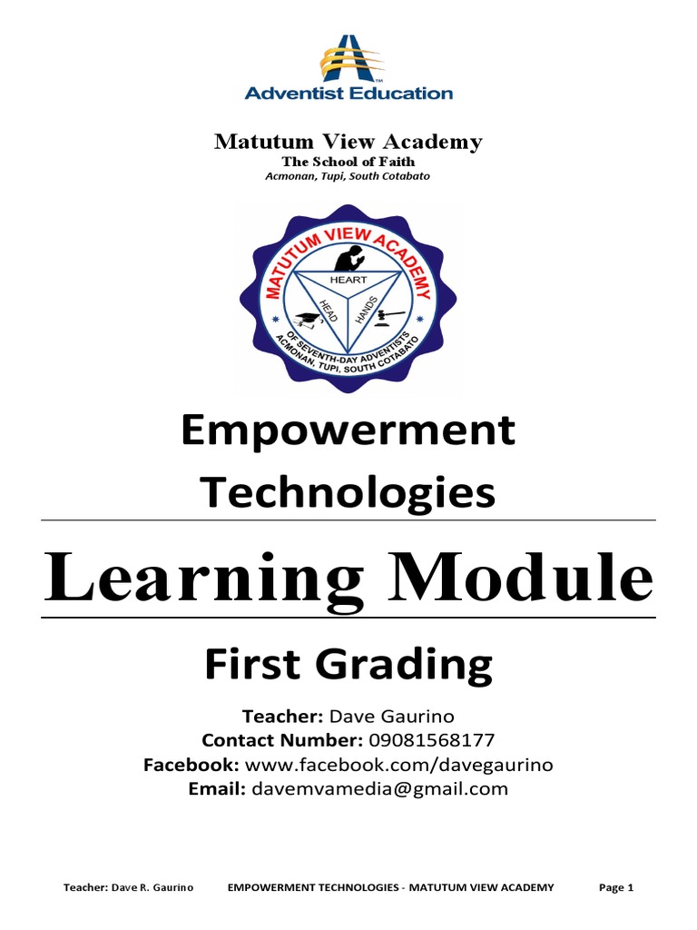 Empowerment Technologies: Learning Module | World Wide Web | Technology