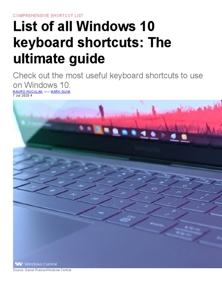 List of All Windows 10 Keyboard Shortcuts: The Ultimate Guide | PDF ...