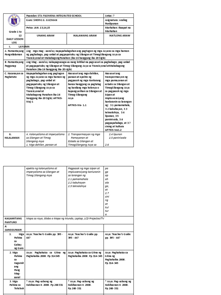 1STWEEK-REVISED - docxAP 7 Q4 | PDF