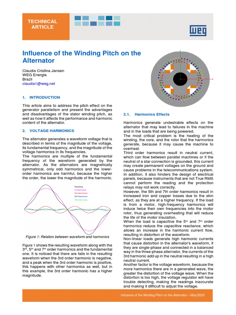 Alternator Winding Pitch Effects | PDF | Electric Motor | Electric ...