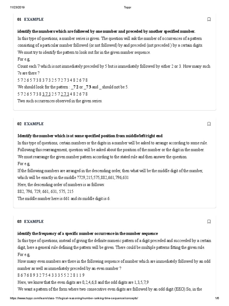 Number-Ranking-Time Sequence | PDF | Numbers | Sequence