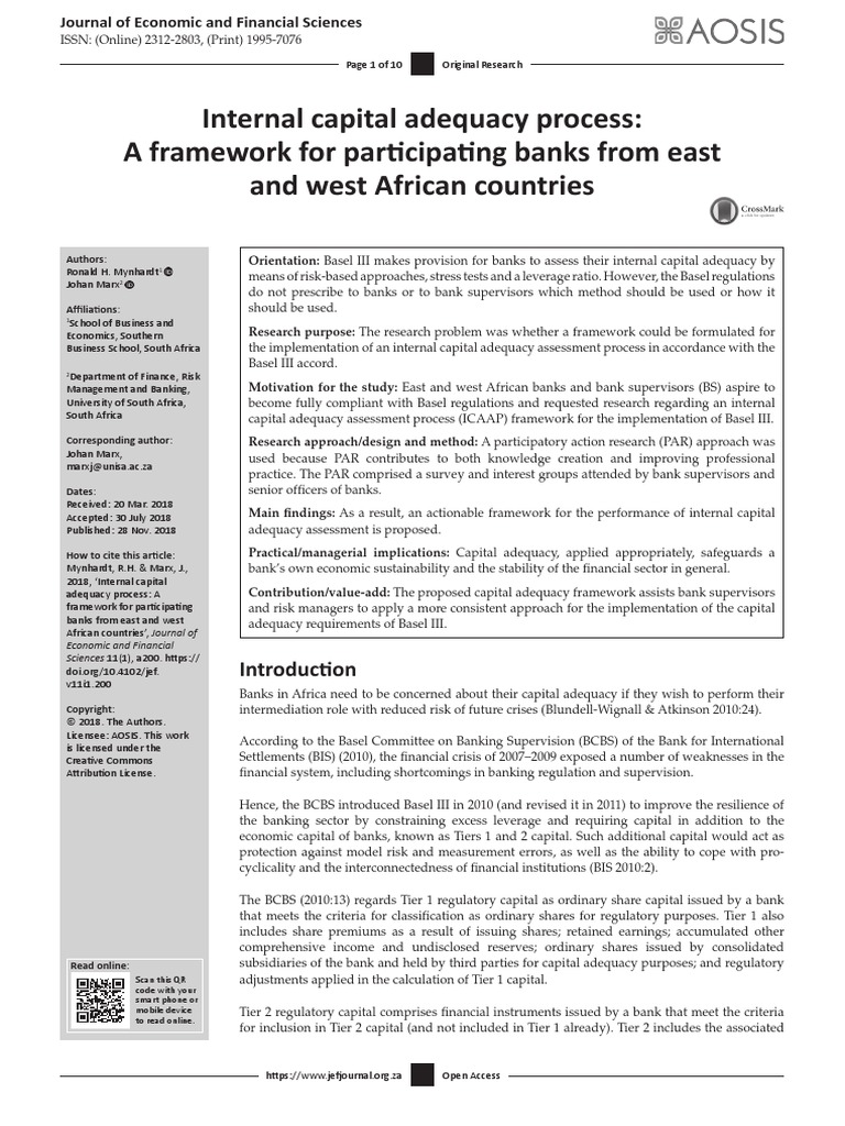 Internal Capital Adequacy Process A Framework For | PDF | Capital ...