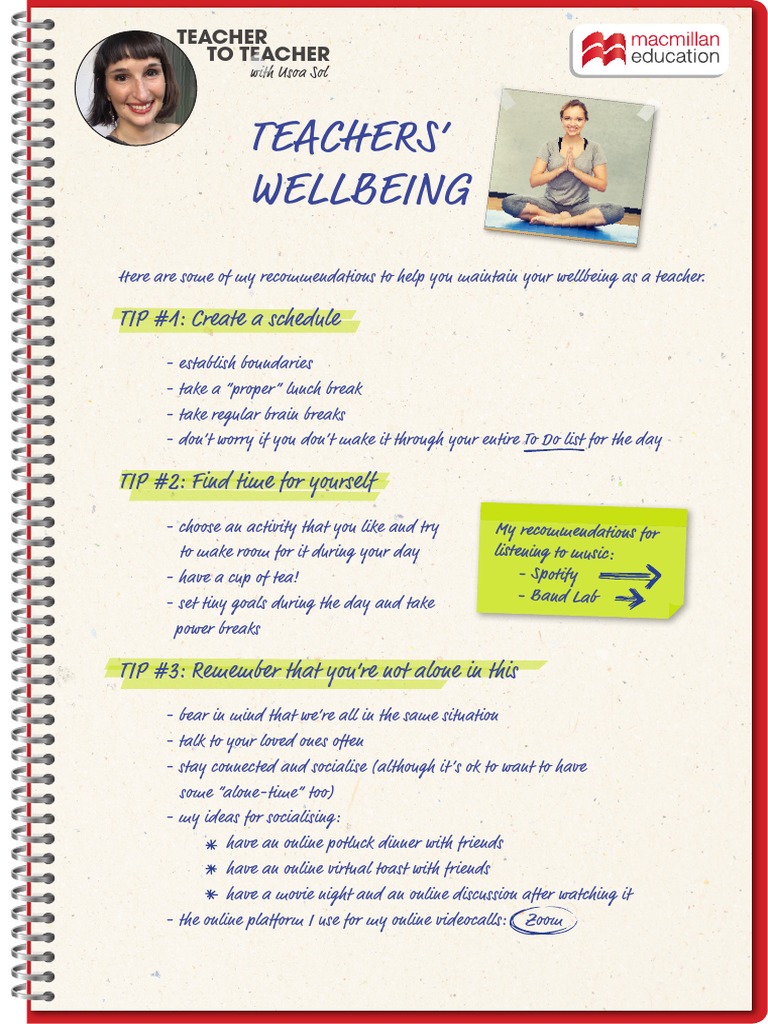 Teachers' Wellbeing: TIP #1: Create A Schedule | PDF