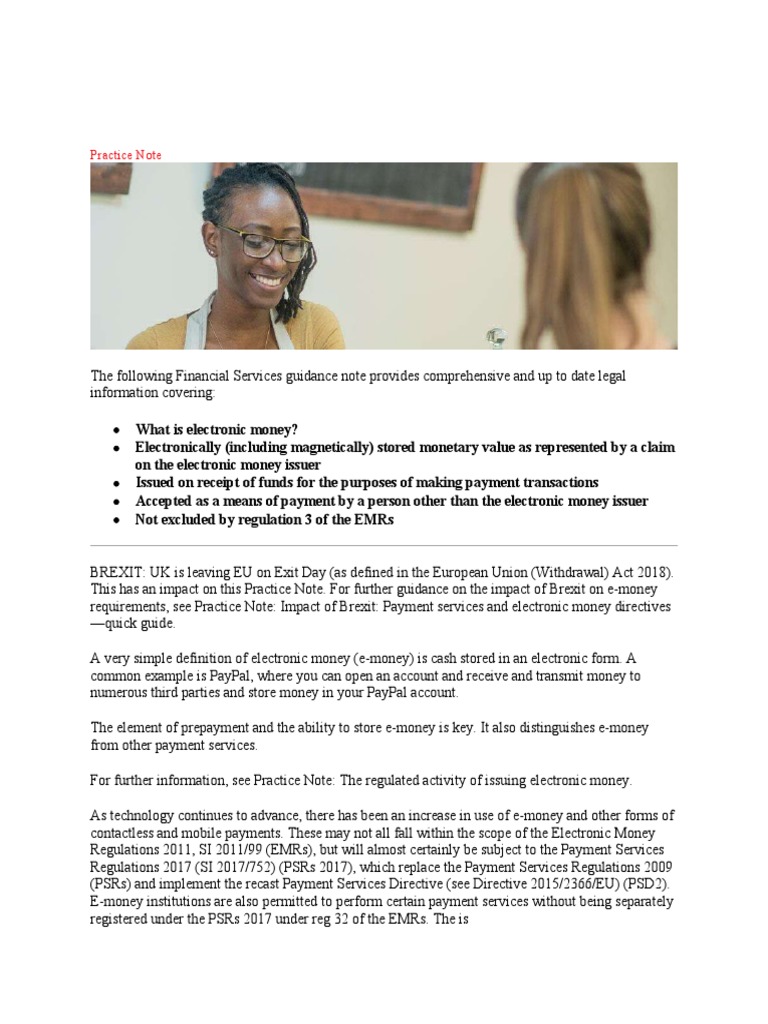 What Is Electronic Money | PDF