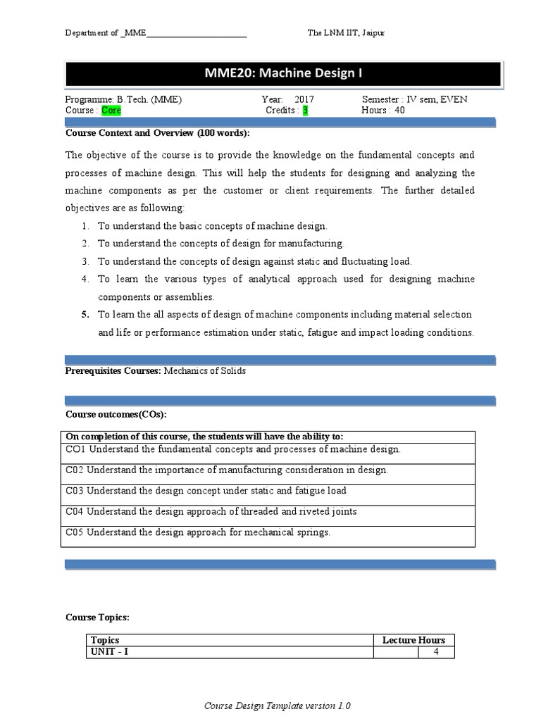 Machine Design - 1 | PDF | Design | Machines