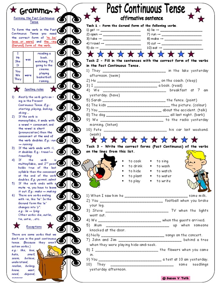 Past Continuous Worksheet Affirmative1 PDF | PDF | Syllable | Verb