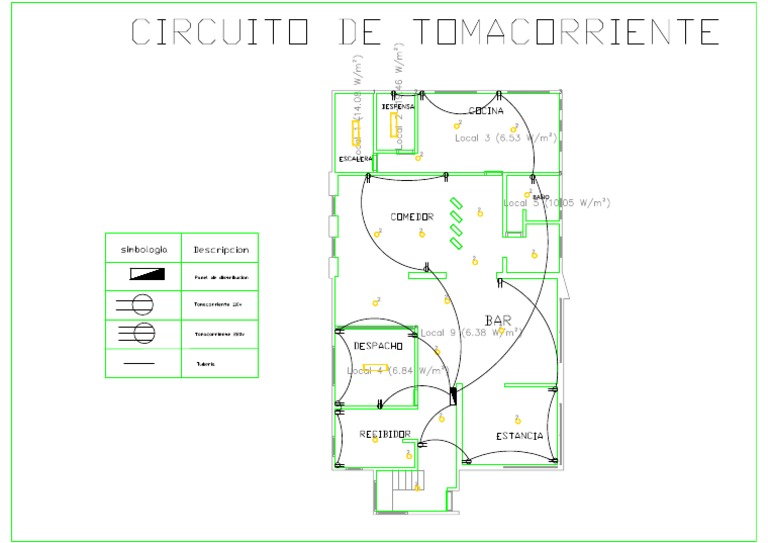 Plano Circuito De Tomacorriente En Autocad Pdf Pdf