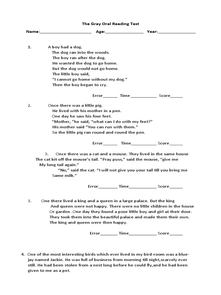 Oral Interpretation Samples