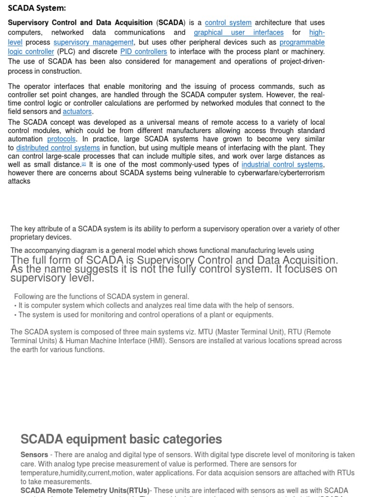 Role of SCADA in Oil and Gas Transportation | PDF | Scada ...