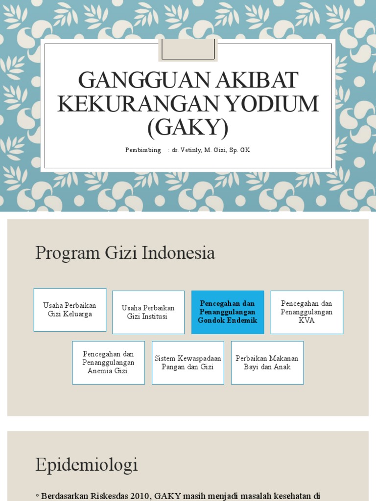 Gangguan Akibat Kekurangan Yodium (GAKY) Part 1 | PDF