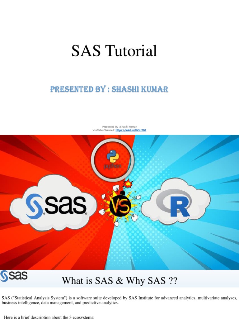 SAS Tutorial: Presented By: Shashi Kumar | PDF | Sas (Software ...