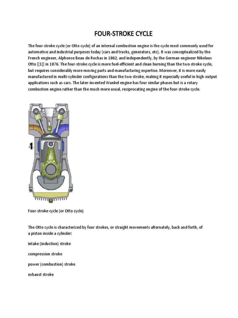 Four Stroke Cycle | PDF | Internal Combustion Engine | Piston