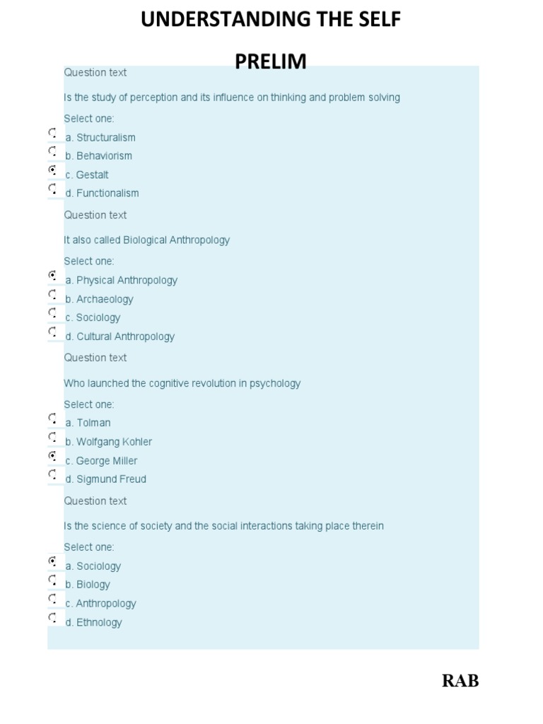 Understanding the Self: Key Concepts in Psychology and Anthropology ...